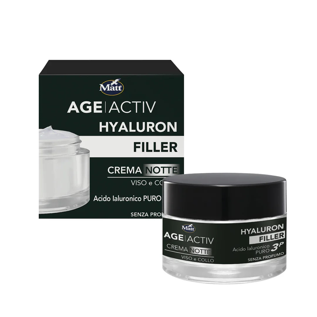 Hyaluron Filler Matt | Crema Notte Viso e Collo Acido Ialuronico 3P ...